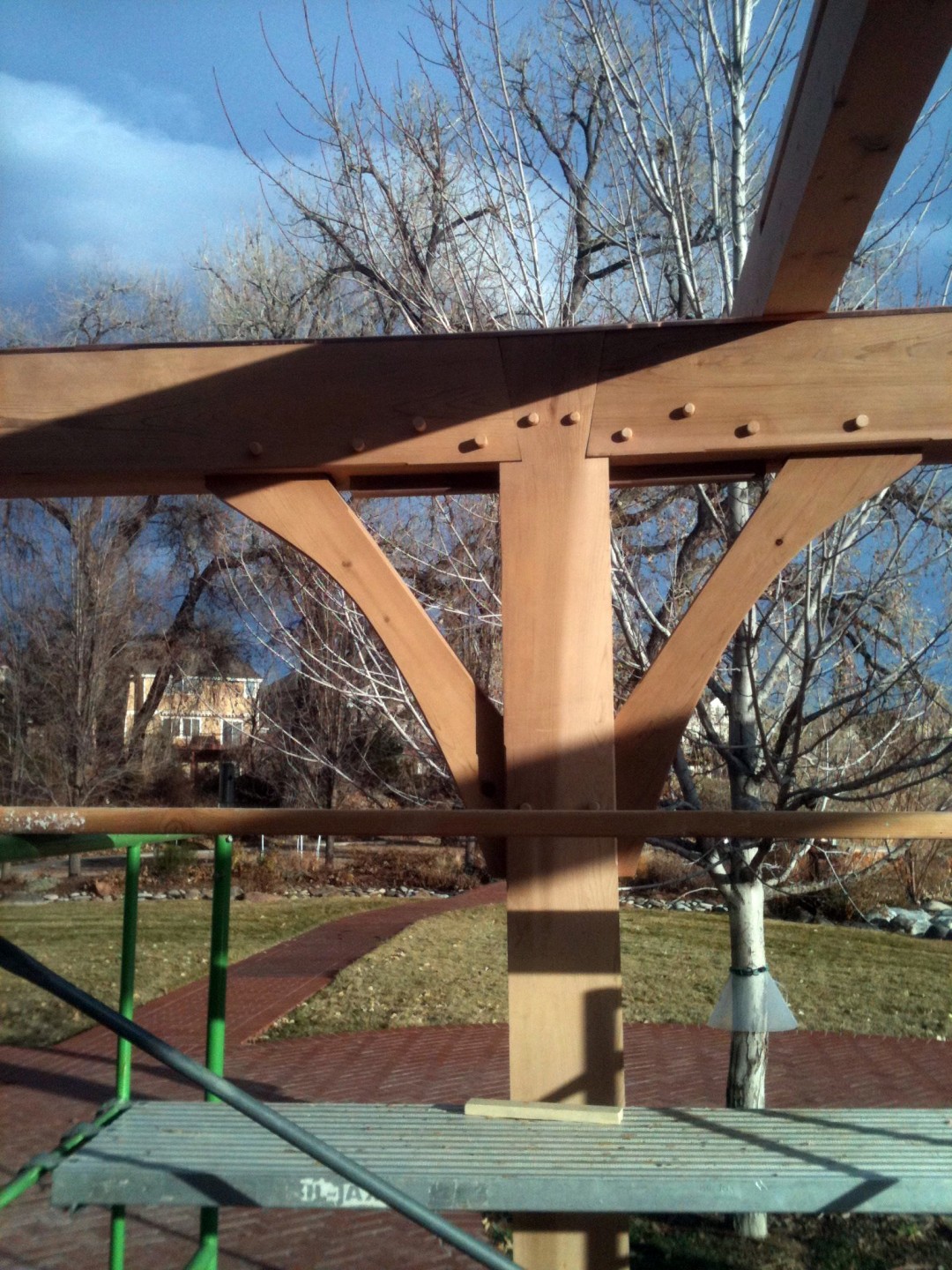 walnut-spline | Trunnel and Brace Timberframes construction of Colorado